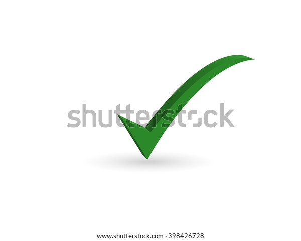 Green Check Mark Symbol On White Stock Vector (Royalty Free) 398426728 ...