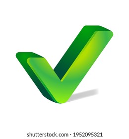 Green Check Mark Verified Icon 3d Stock Vector (Royalty Free ...