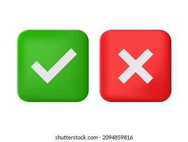Green Checkmark Red X Icons Button Stock Vector (Royalty Free ...