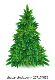 Green Christmas Tree Vector Illustration Isolated Stock Vector (Royalty ...