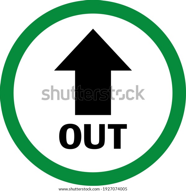 Green Circle Out Arrow Sign Black Stock Vector (Royalty Free ...