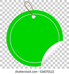 Green Circle Tag Label Curl Effect Stock Vector (Royalty Free ...
