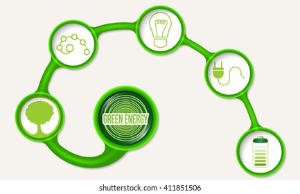 Green Circular Frames Green Energy Symbol Stock Vector (Royalty Free ...