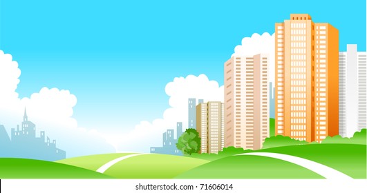 Green City Stock Vector (Royalty Free) 71606014 | Shutterstock