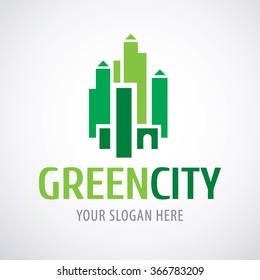 Green City Logo Design Template Real Stock Vector (Royalty Free ...