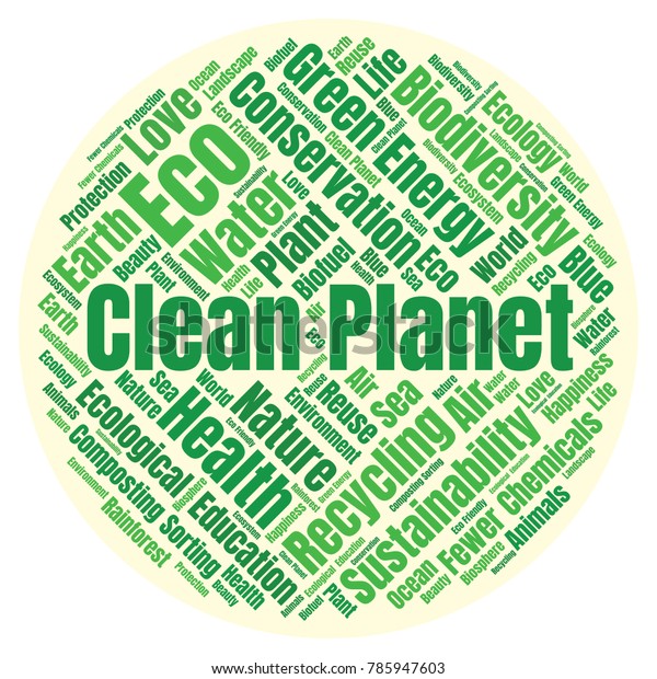 Green Clean Planet Concept Word Cloud Stock Vector (Royalty Free ...