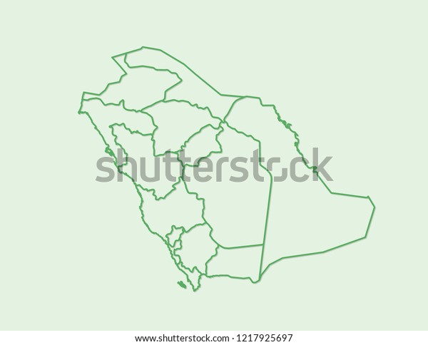 Green Clear Saudi Arabia Map Borders Stock Vector (Royalty Free ...