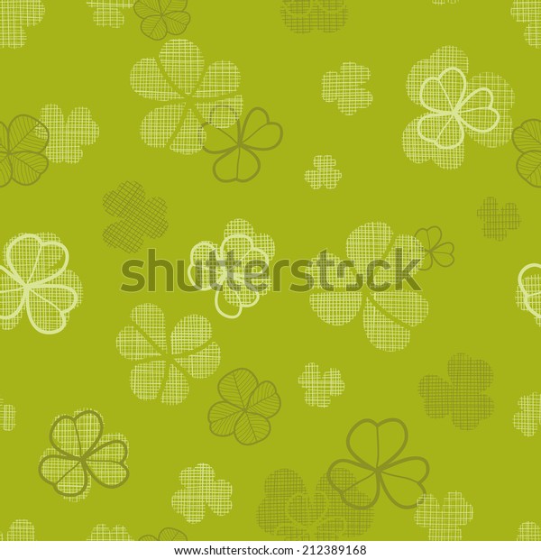 Green Clover Textile Texture Seamless Pattern Stock Vector (Royalty ...