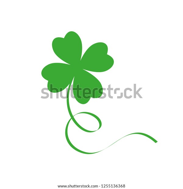 Green Cloverleaf Isolated On White Background: vector de stock (libre ...