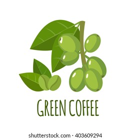 Green Coffee Vector Logo Flat Style Stock Vector (Royalty Free) 403609294