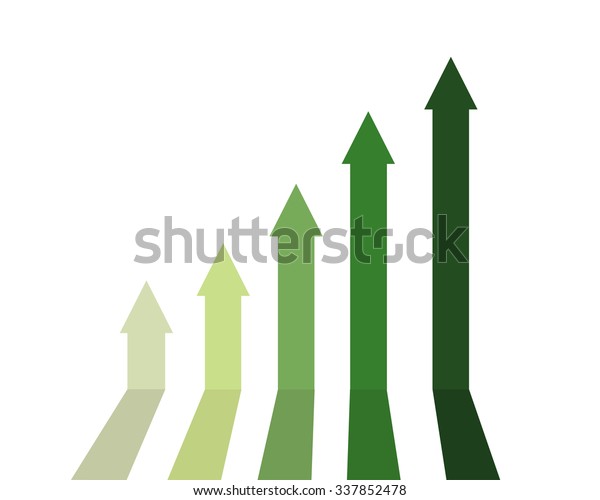 Green Color Graph Rising Indicating Positive Stock Vector (Royalty Free ...
