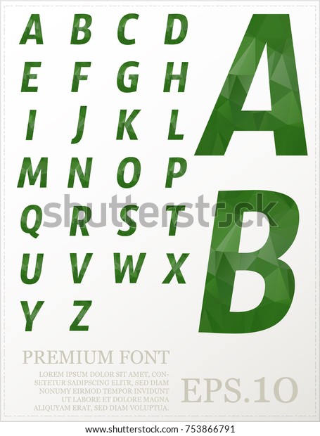 Green Color Letters Low Poly Style Stock Vector (Royalty Free ...