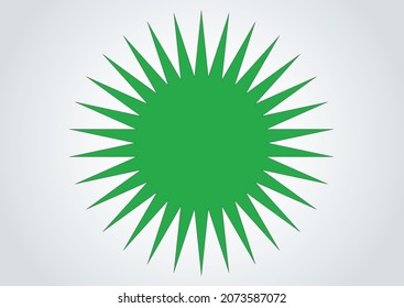 Green Color Sun Shaped Vector Isolated Stock Vector (Royalty Free ...