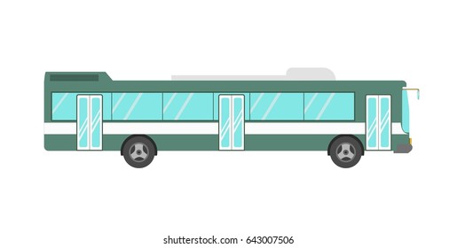 Green Colored Bus Isolated On White Stock Vector (Royalty Free ...