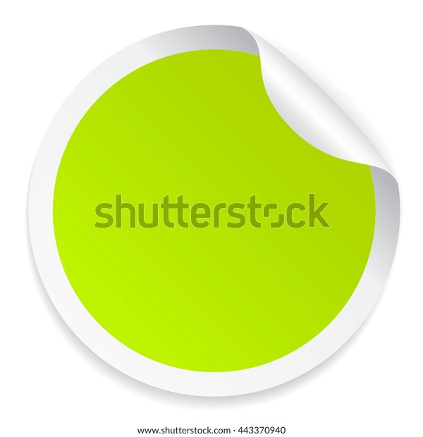 Green Colorful Round Sticker Vector Illustration Stock Vector (Royalty ...