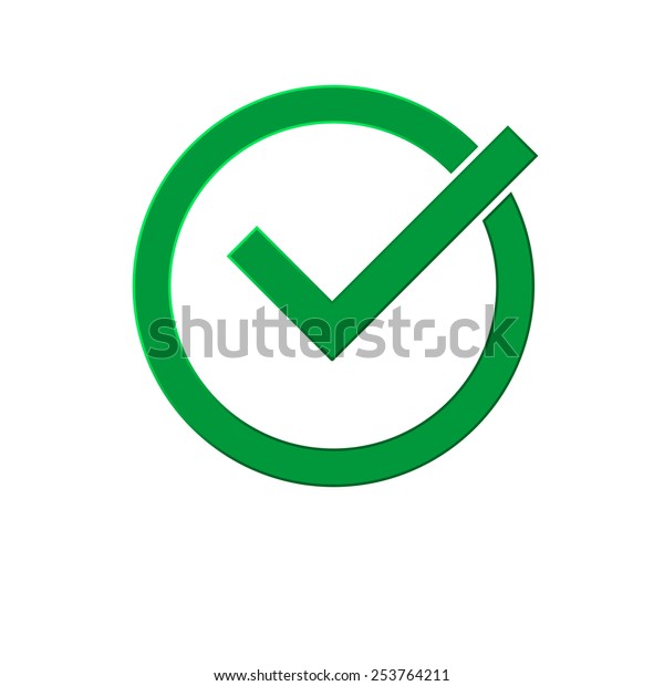Green Correct Symbol Isolated On White Stock Vector (Royalty Free ...