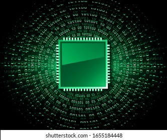 Green Cpu Cyber Circuit Future Technology Stock Vector (Royalty Free ...