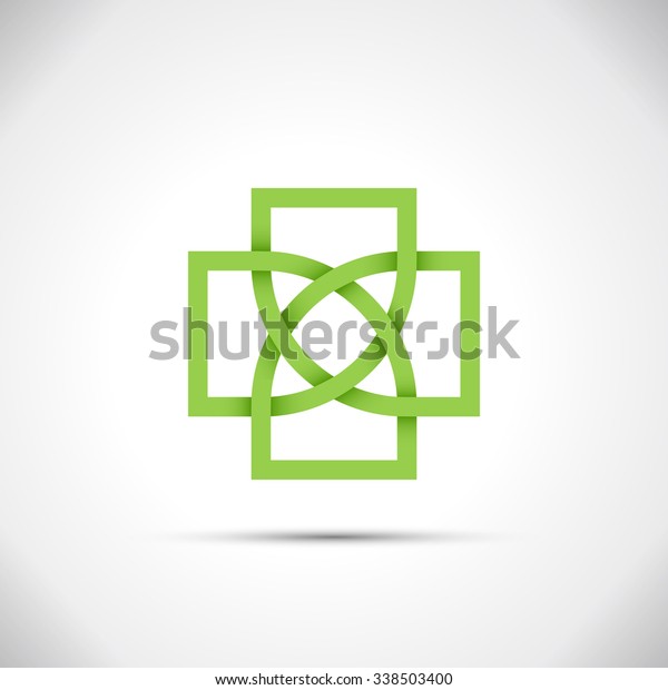 Green Cross Icon Logo Template Stock Vector (Royalty Free) 338503400 ...