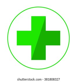 Green Cross Pharmacy Icon Isolated Green Stock Vector (Royalty Free ...