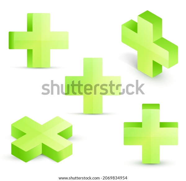 Green Cross Vector Set Cross Symbol Stock Vector (Royalty Free ...