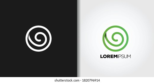Green Curly Logo Template Vector Set Stock Vector (Royalty Free ...