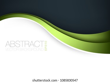 Green Curve Line Vector Background Black Stock Vector (Royalty Free ...