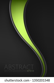 Green Curve Line Vector Background Black Stock Vector (Royalty Free ...