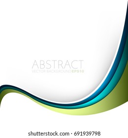 Green Curve Line Vector Background Overlap Stock Vector (Royalty Free ...
