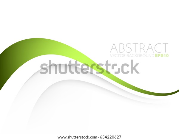 Green Curve Line Vector Background White Stock Vector (Royalty Free ...