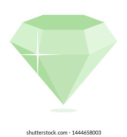 Green Diamond Flat Design Green Gem Stock Vector (Royalty Free) 1444658003
