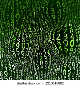 Green Digits Wave Background Stock Vector (Royalty Free) 1210618882 ...