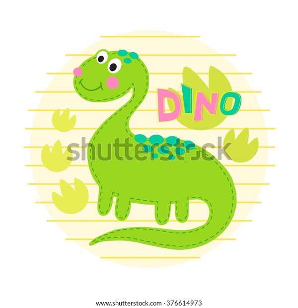 Green Dinosaur Vector Illustration Dinosaur Stock Vector (Royalty Free ...