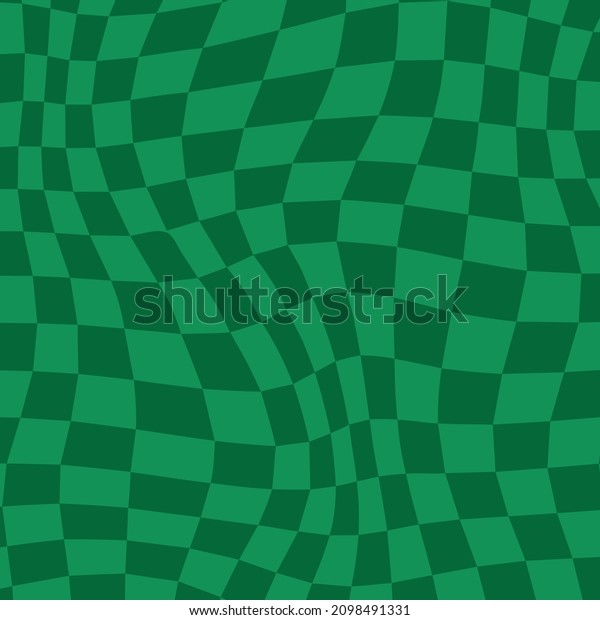 Green Distorted Checkerboard Artwork Background Design Stock Vector ...