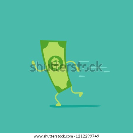 Green Dollar Banknote Legs Hands Running Stock Vector (Royalty Free ...
