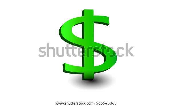 Green Dollar Sign Shadow On White Stock Vector (Royalty Free) 565545865 ...
