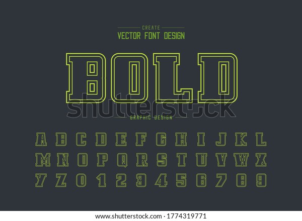 Green Double Line Font Bold Alphabet Stock Vector (Royalty Free ...