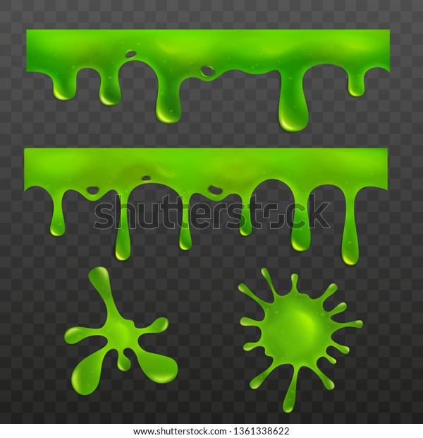 Green Dripping Slime Drops Blob Shapes Stock Vector (Royalty Free ...