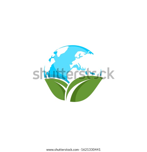 Green Earth Care Logo Design Template Stock Vector (Royalty Free ...