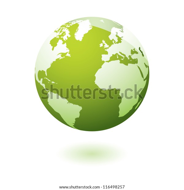 Green Earth Icon Eco Theme Stock Vector (Royalty Free) 116498257 ...