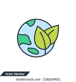 Green Earth Icon Logo Vector Illustration Stock Vector (Royalty Free ...