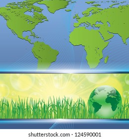 Green Earth Map Nature Environmental Concept Stock Vector (Royalty Free ...