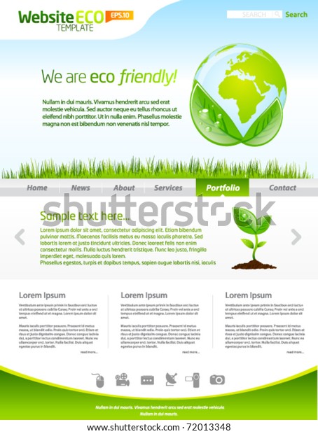 Green eco earth web template layout