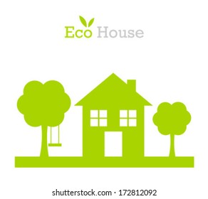 Green Eco Friendly House Icon Vector Stock Vector (Royalty Free ...