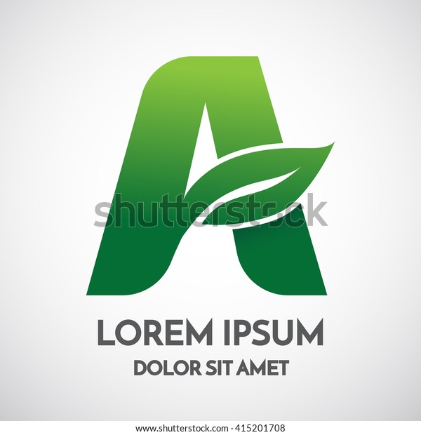 Green Eco Letter Logo Template Design Stock Vector (Royalty Free) 415201708