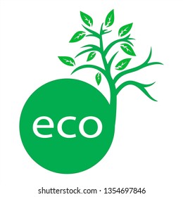 Green Eco Tree Icon Stock Vector (Royalty Free) 1354697846 | Shutterstock