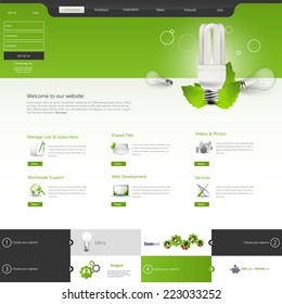 Green Eco Website Layout Template Stock Vector (Royalty Free) 71220478 ...