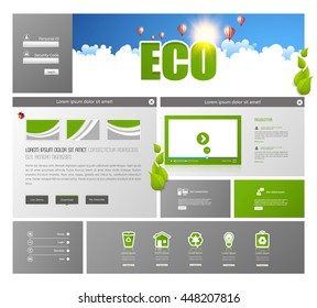 Green Eco Website Template Layout Vector Stock Vector (Royalty Free ...