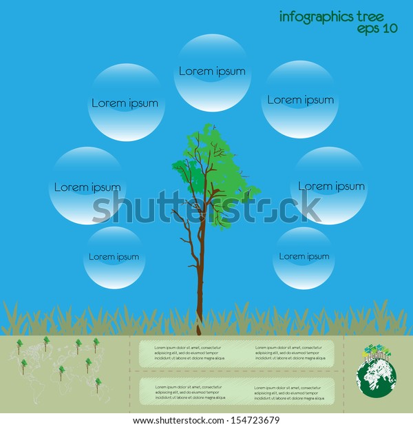Green Ecological Infographics Tree Infographic Concept Stock Vector ...