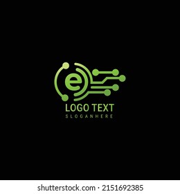 Green Electronic Technology Logo Design Vector Stock Vector (Royalty ...