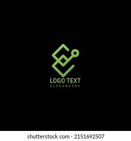 Green Electronic Technology Logo Design Vector Stock Vector (Royalty ...